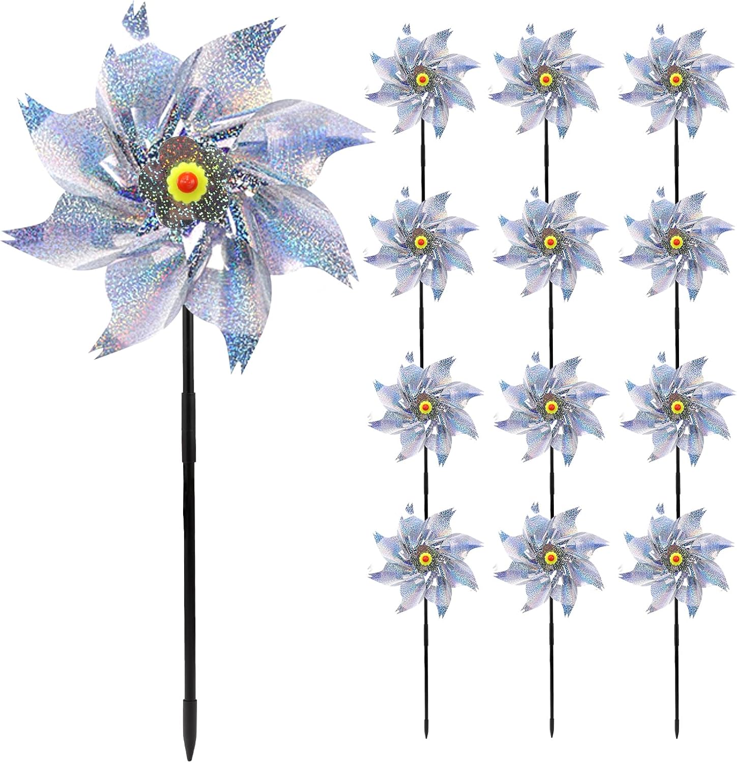 Amazon.com: 12 Packs Pinwheels for Yard and Garden,Reflective Pinwheels ...