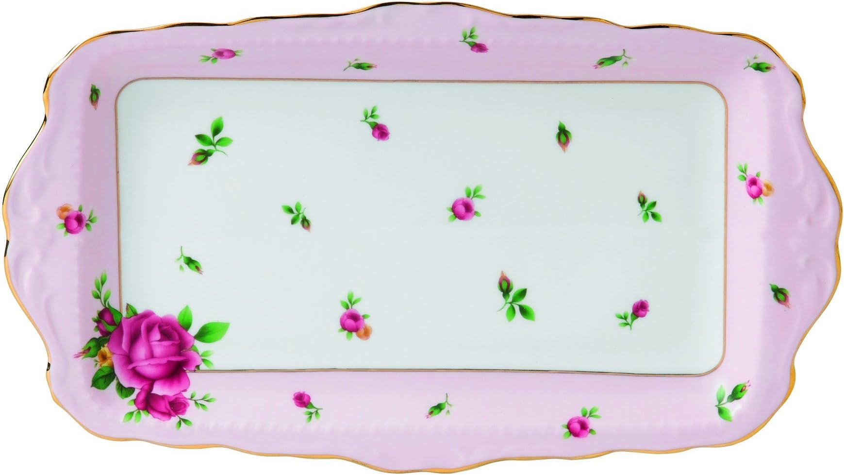 Amazon.com | Royal Albert New Country Roses Pink Sandwich Tray, 11 ...