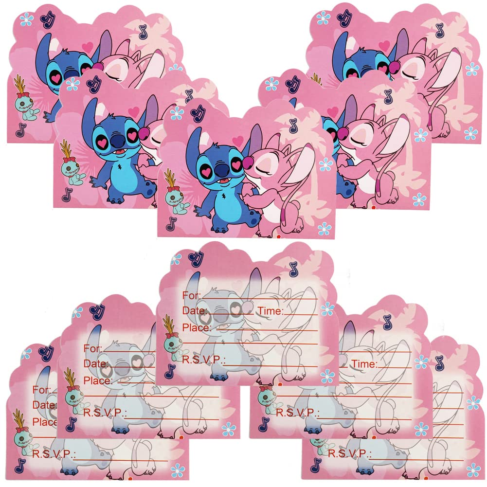 Buy 30 Pcs Pink Lilo Stitch Birthday Invitation Cards,Pink Lilo Stitch ...