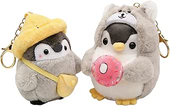 Amazon.com: 2PCS Penguin Pendant Keychain for Handbag Tote Backpack Key ...