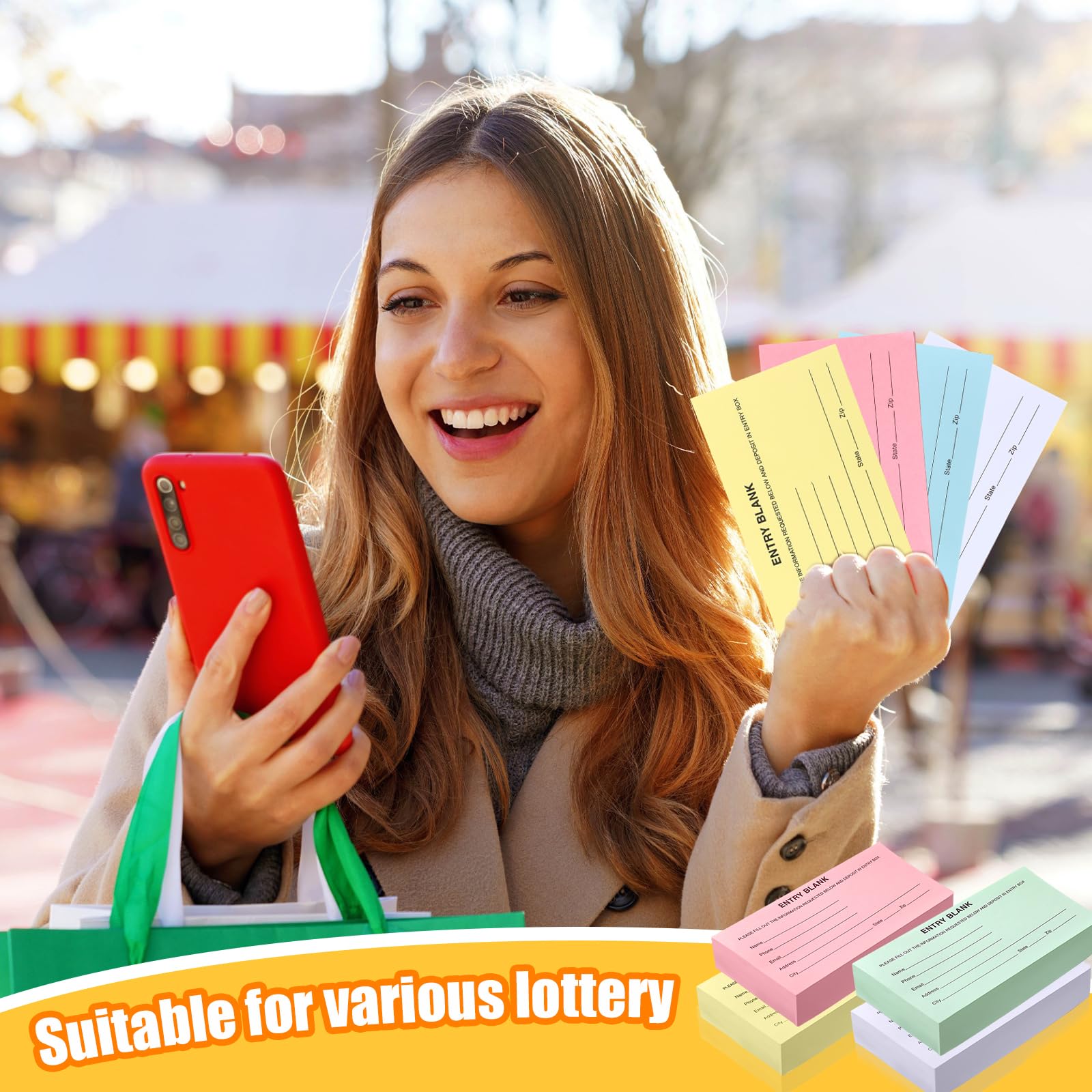 Kosiz 20 Pcs Raffle Boxes and 2000 Pcs Box Entry Forms Ballot Blank ...