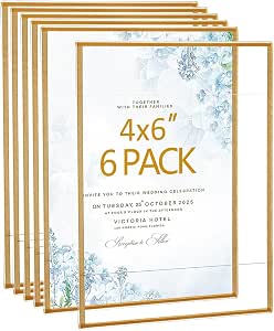 Amazon.com - Bolidery Acrylic Picture Frames 4x6 Set of 6,Gold Photo ...