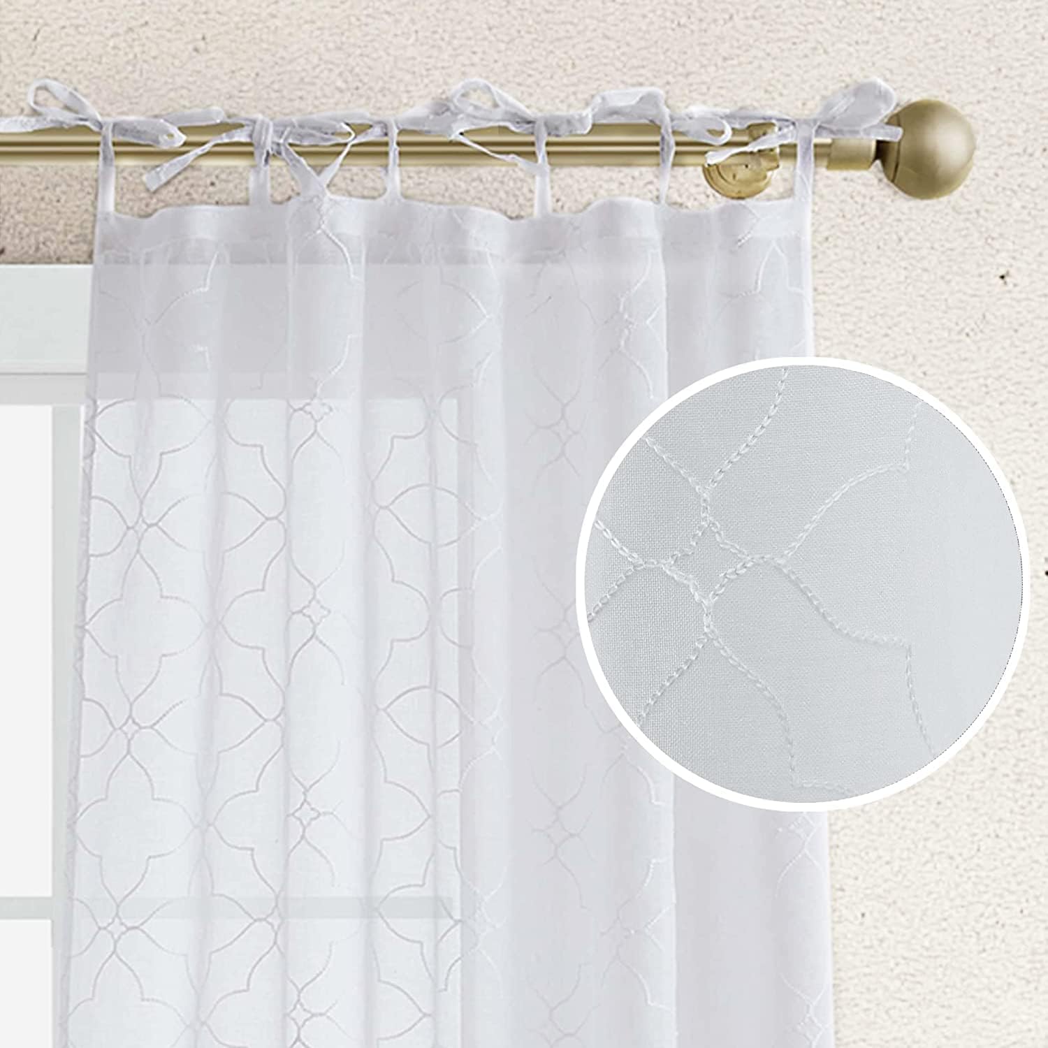 Amazon.com: Jessica Simpson - Nora Embroidered Sheer Curtain | Window ...