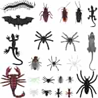 14k Rose Gold Jewelry 174 PCS Realistic Fake Bugs & Creepy Critters Set ...