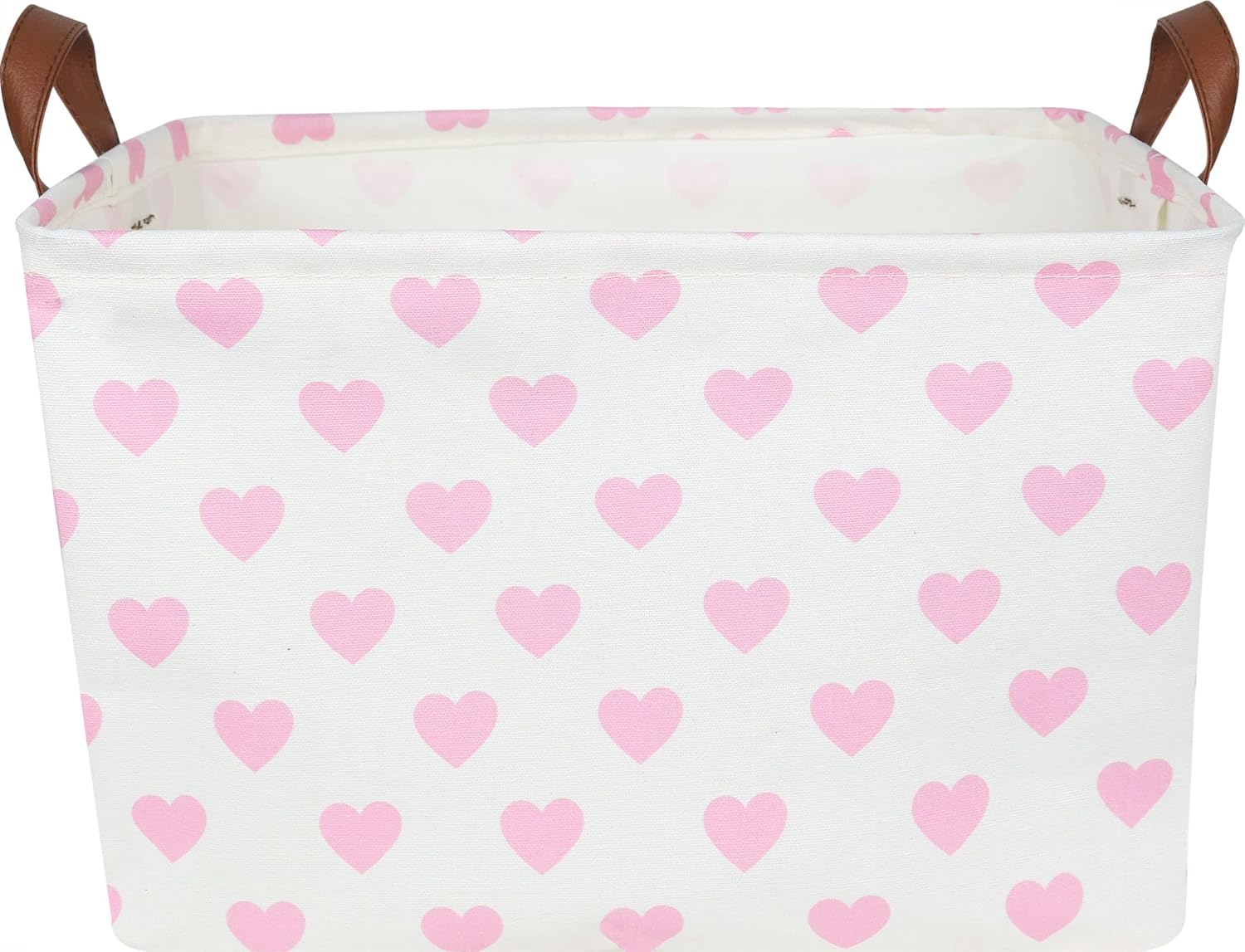 Amazon.com: HKEC Rectangle Pink Heart Gift Basket,Girl Storage Basket ...