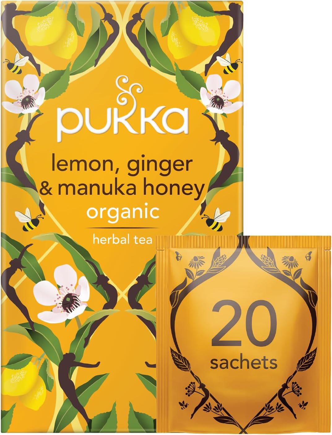 Amazon.com : PUKKA Organic Lemon Ginger Manuka Tea, 20 CT : Grocery ...