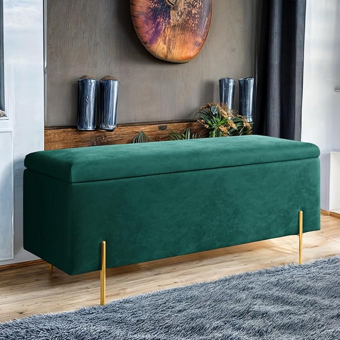 Harveys Living Ottoman Storage Box - Engineered Wood Luxurious Plain ...