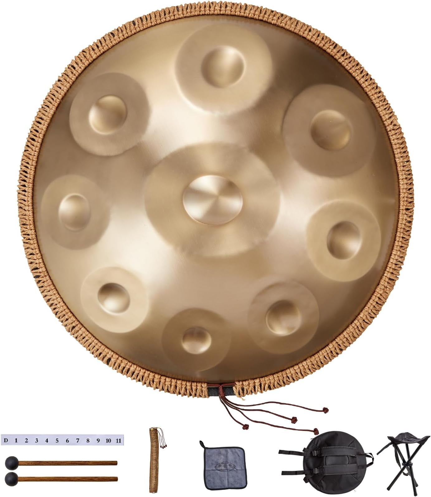 VEVOR Handpan Drum, 22 in & 9 Notes, D Minor Hand Drum, Hand Pan Drum ...