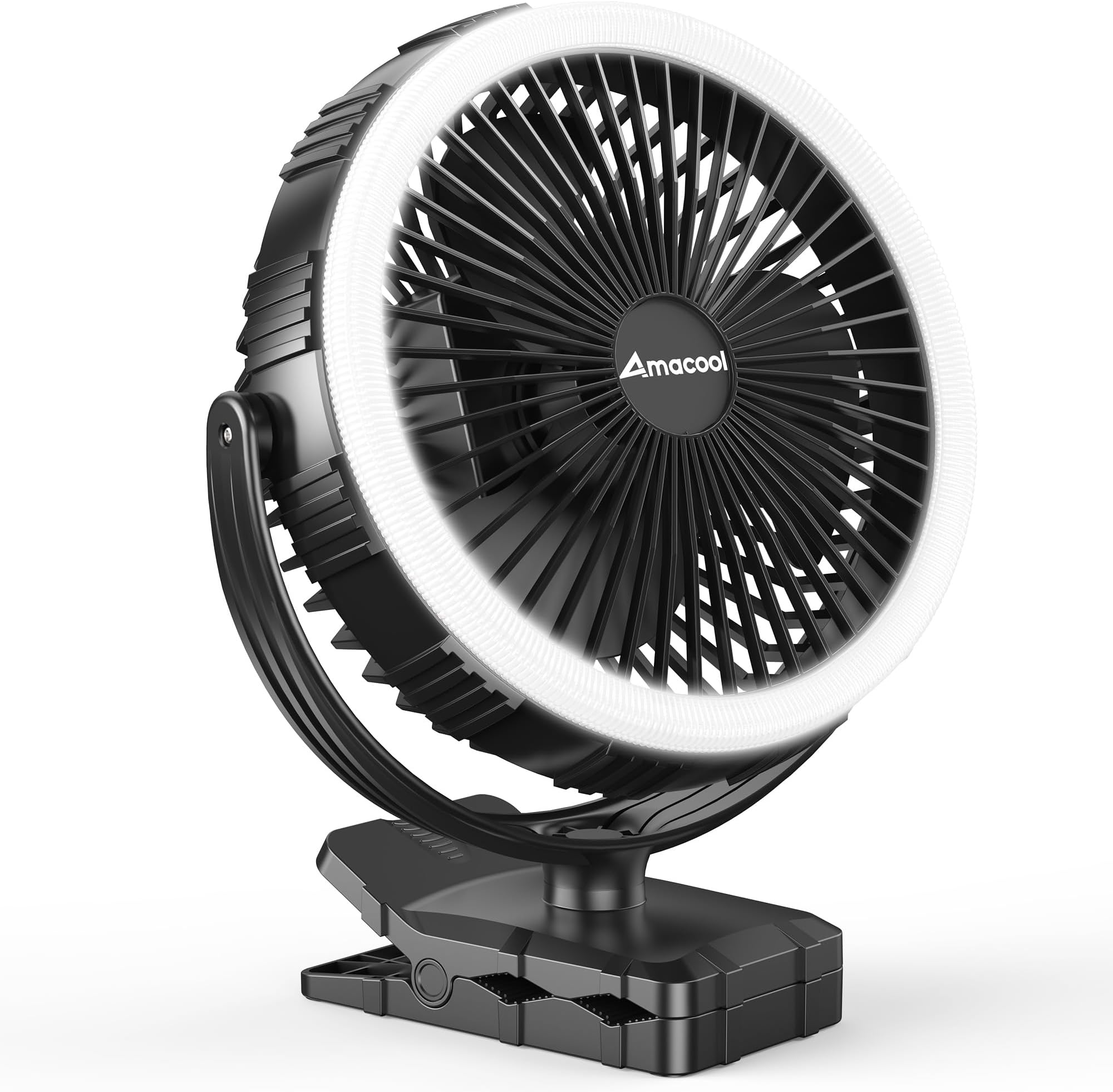 Amazon.com: 10000mAh Battery Operated Camping Fan with LED Light-7 inch ...