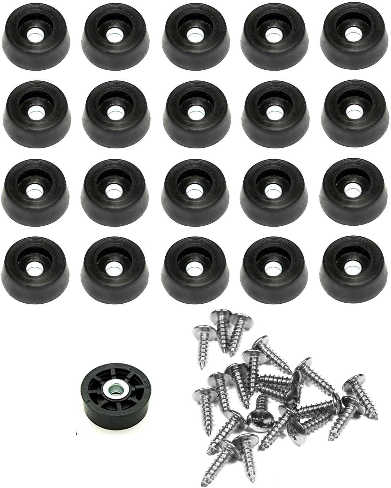 80 Small Round Rubber Feet W/Screws - .250 H X .671 D - Made in USA ...