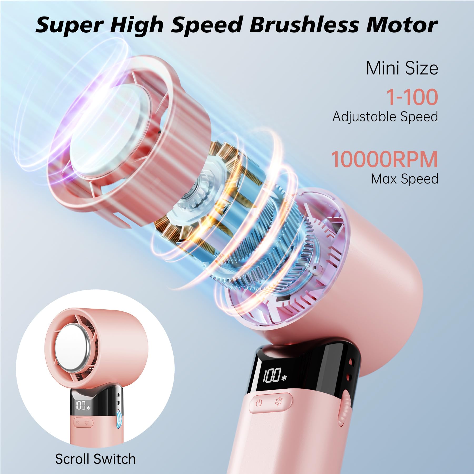 Snapklik.com : Sylvwin Portable Handheld Fan,Adjustable Mini Fans Speed