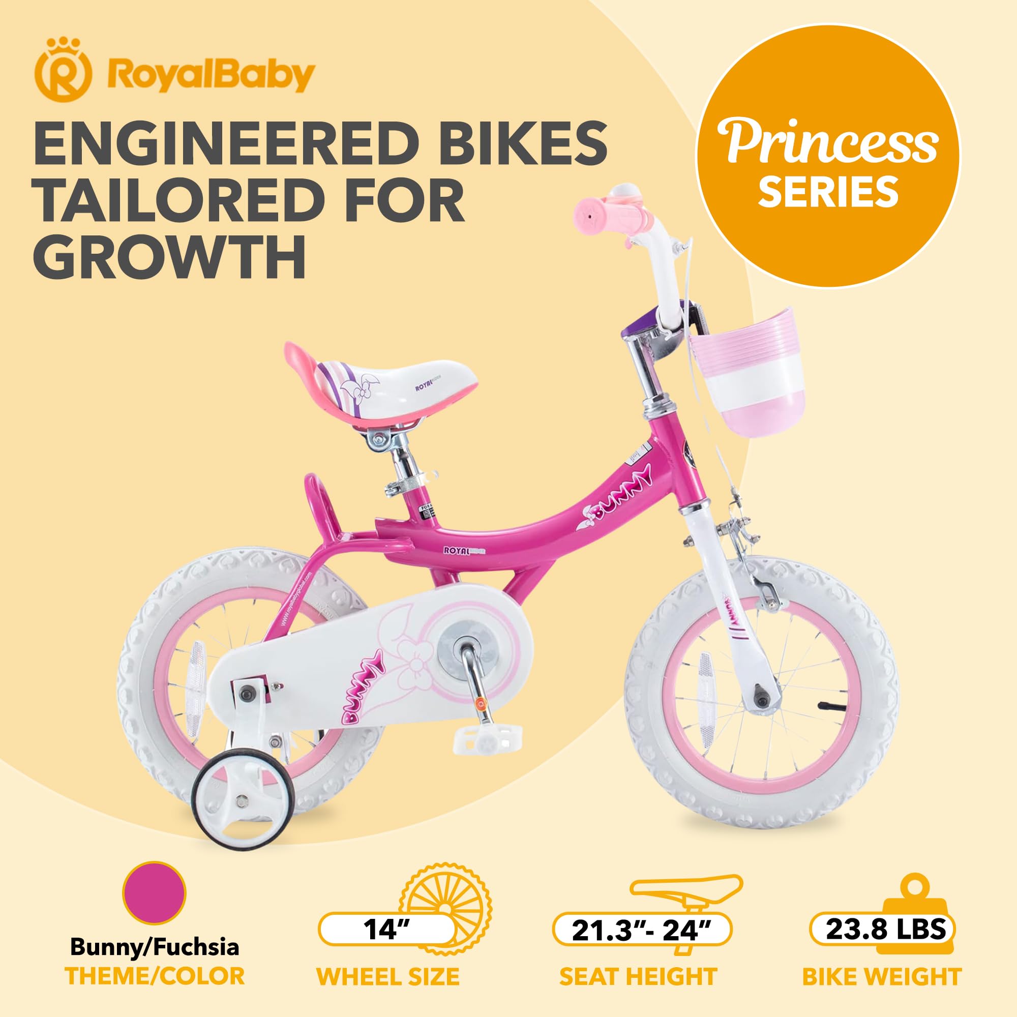 Snapklik.com : RoyalBaby Princess Girl Childrens Bicycle Outdoor Ride-On Bike
