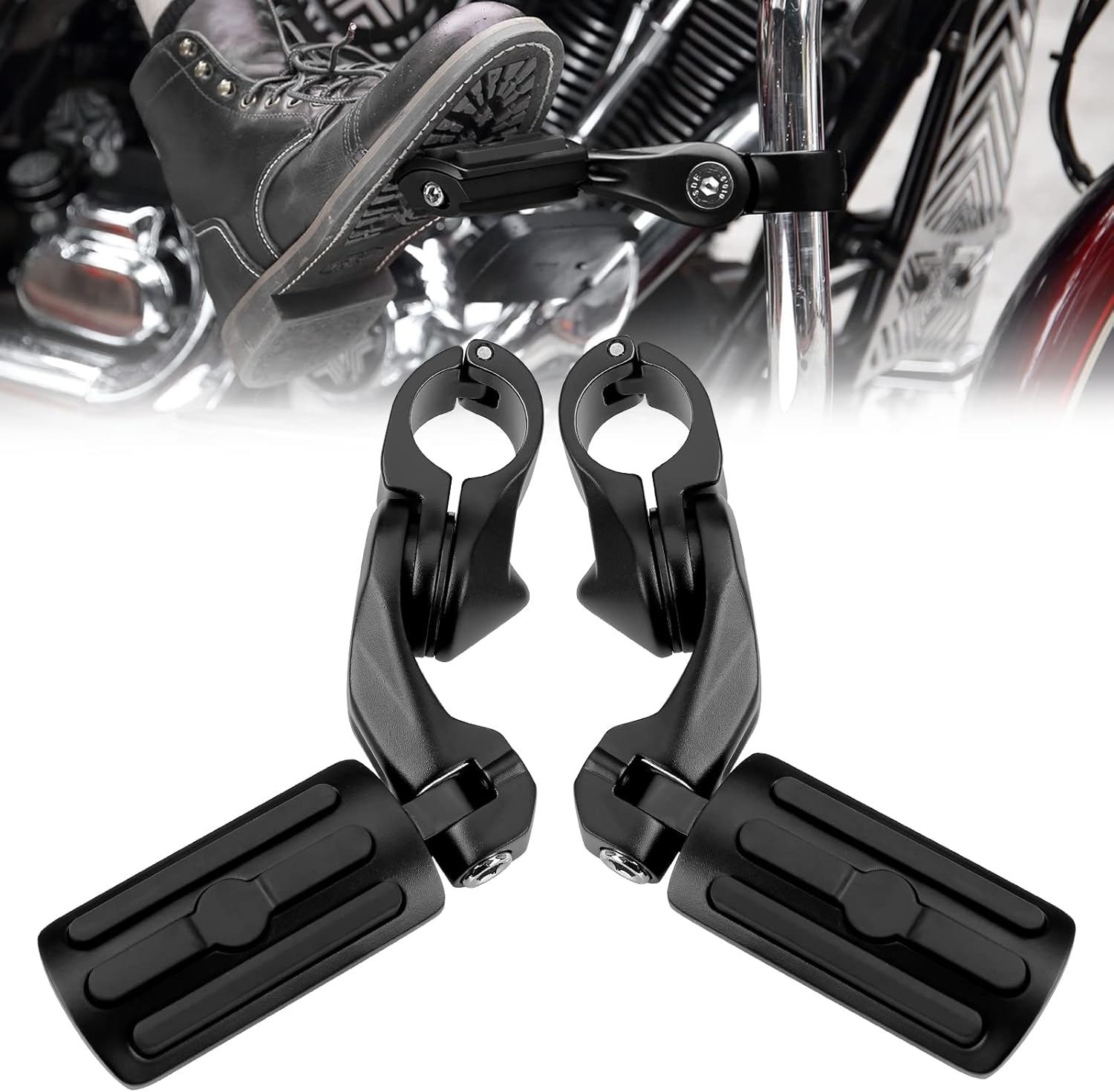Amazon.com: KEMIMOTO Motorcycle Black Highway Pegs, Foot Rest for Road ...