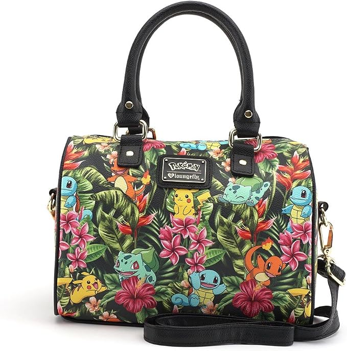 Amazon.com | Loungefly X Pokemon TROPICAL STARTER Duffle Bag in Green ...
