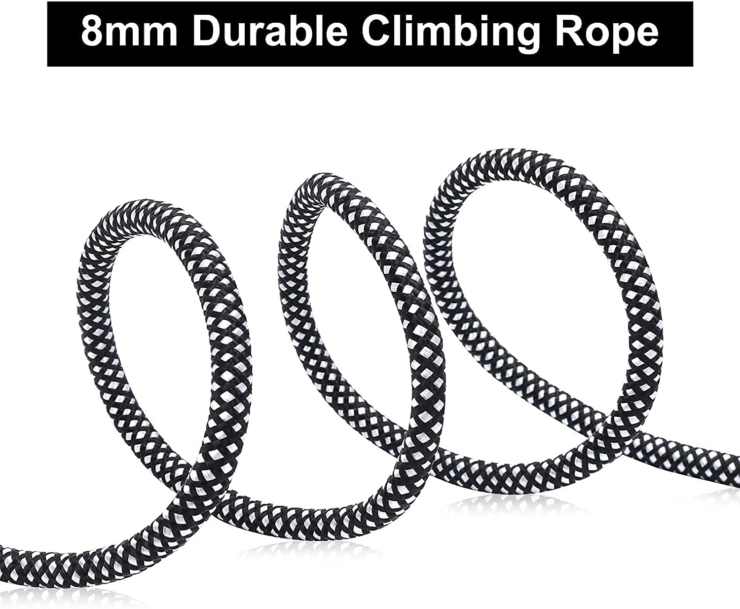 NTR 50FT Long Dog Leash, Black Rope Dog Leash with Swivel Lockable Hook ...