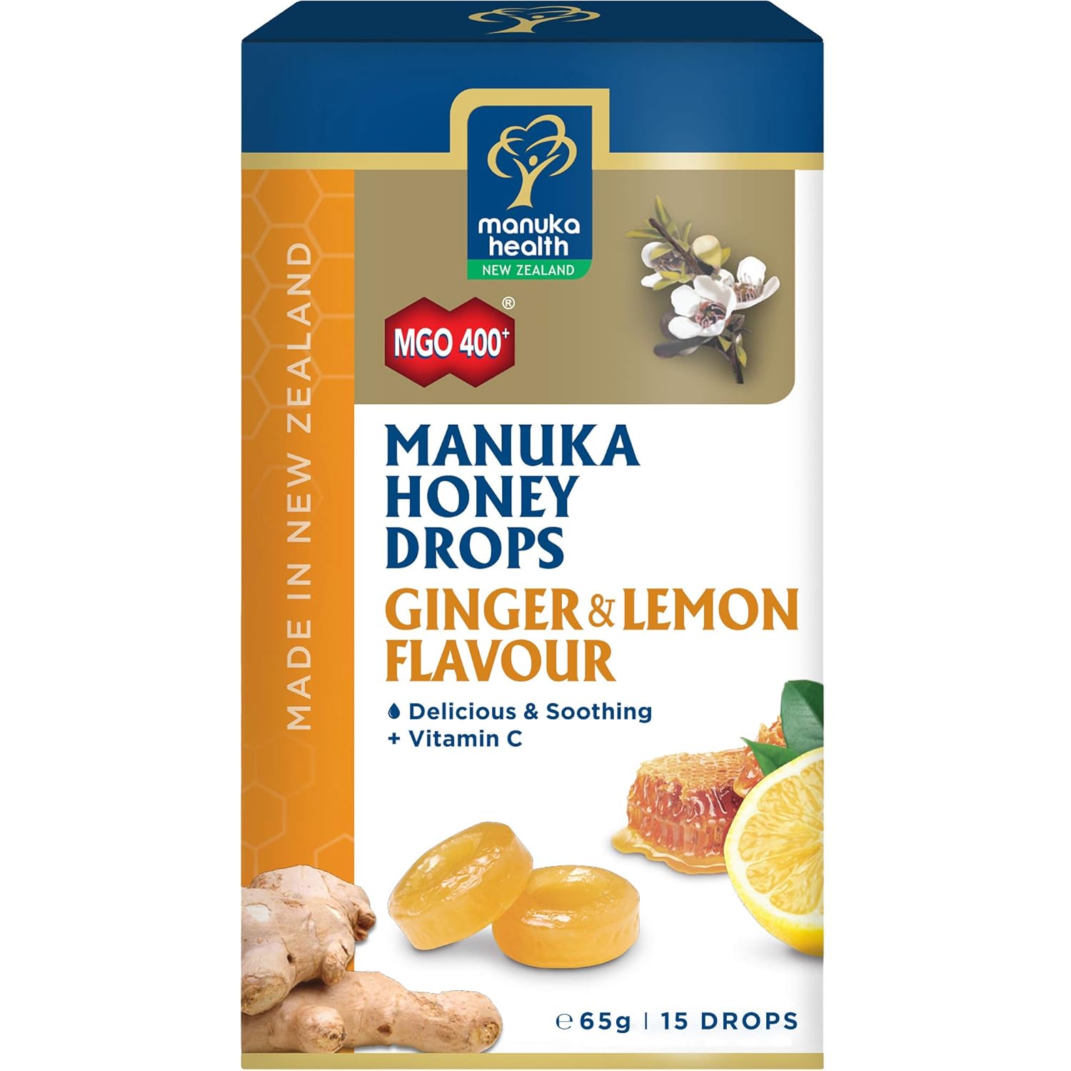 Manuka Health MGO 400+ Manuka Honey with Lemon and Ginger Lozenges ...