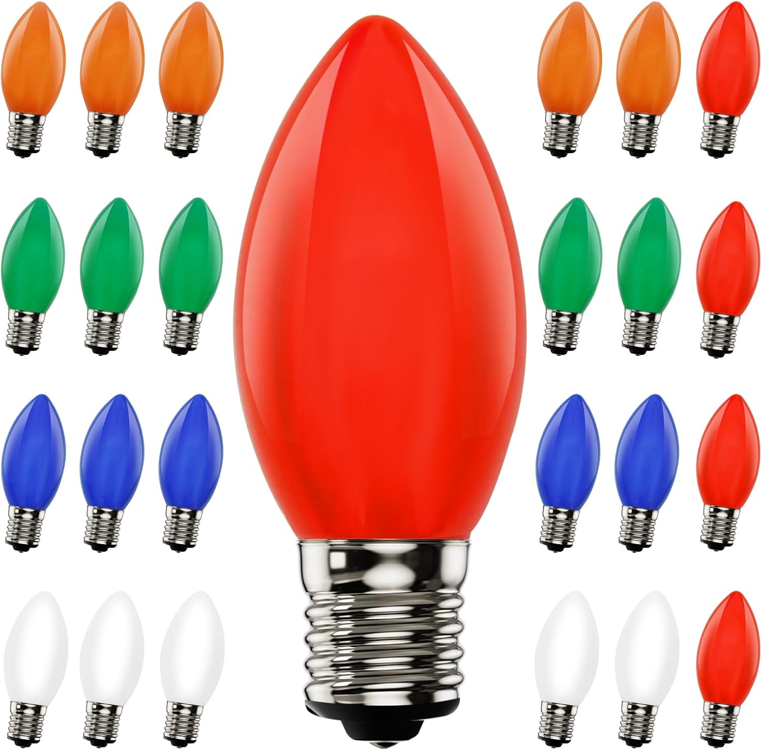 Amazon.com: 25 Pack C9 LED Christmas Light Bulbs,C9 Plastic Multicolor ...