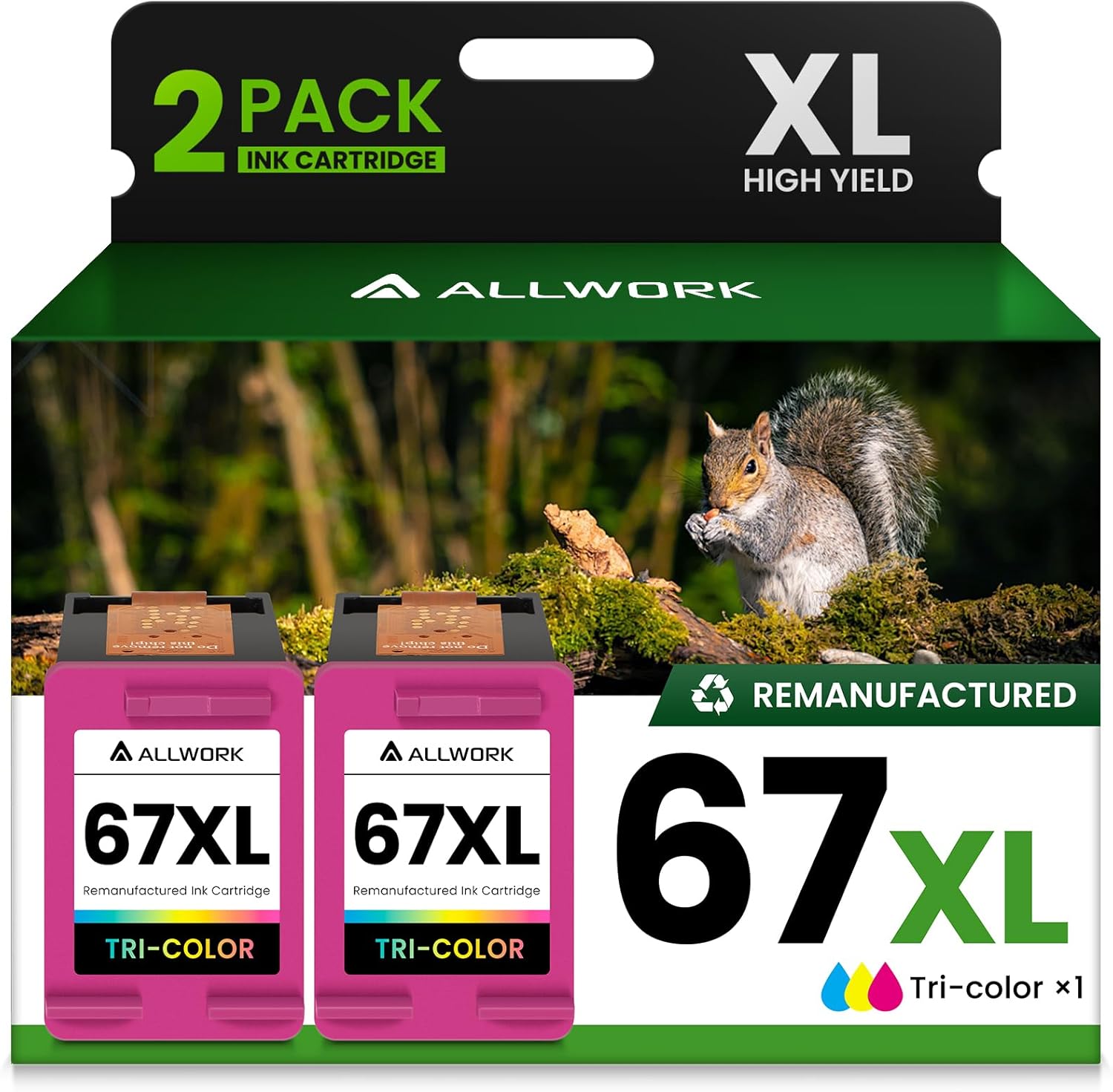 Amazon.com: 67XL Ink Cartridge Replacement for HP 67 XL Tri-Color ...