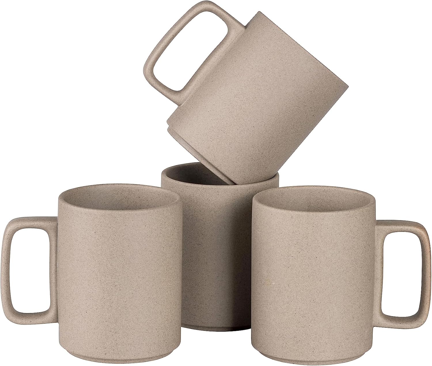 Amazon.com: SYJAN HOME Ceramic 15 oz Coffee Mugs Set of 4,Stoneware ...
