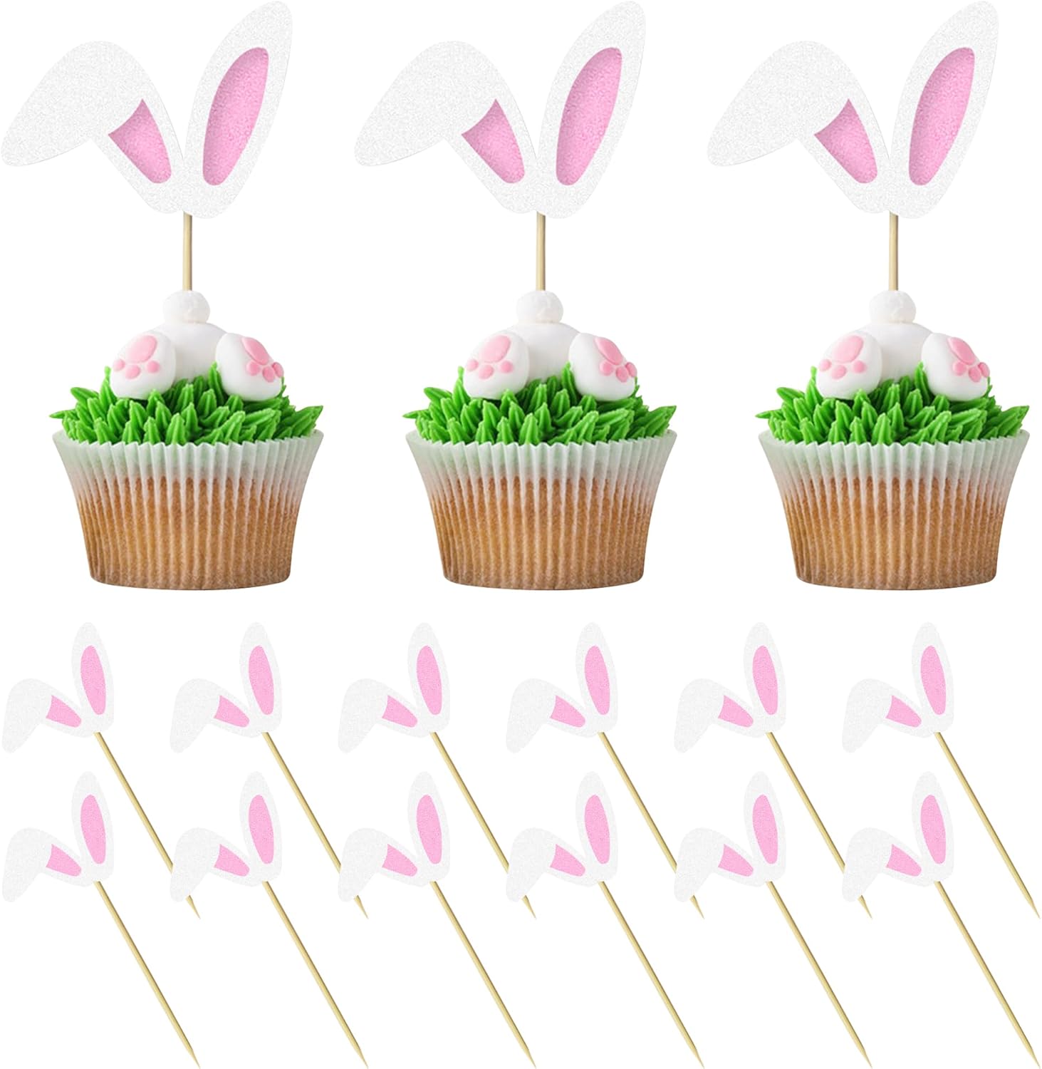 Amazon.com: 12Pcs Easter Cupcake Toppers,Easter Cake Toppers,Happy ...