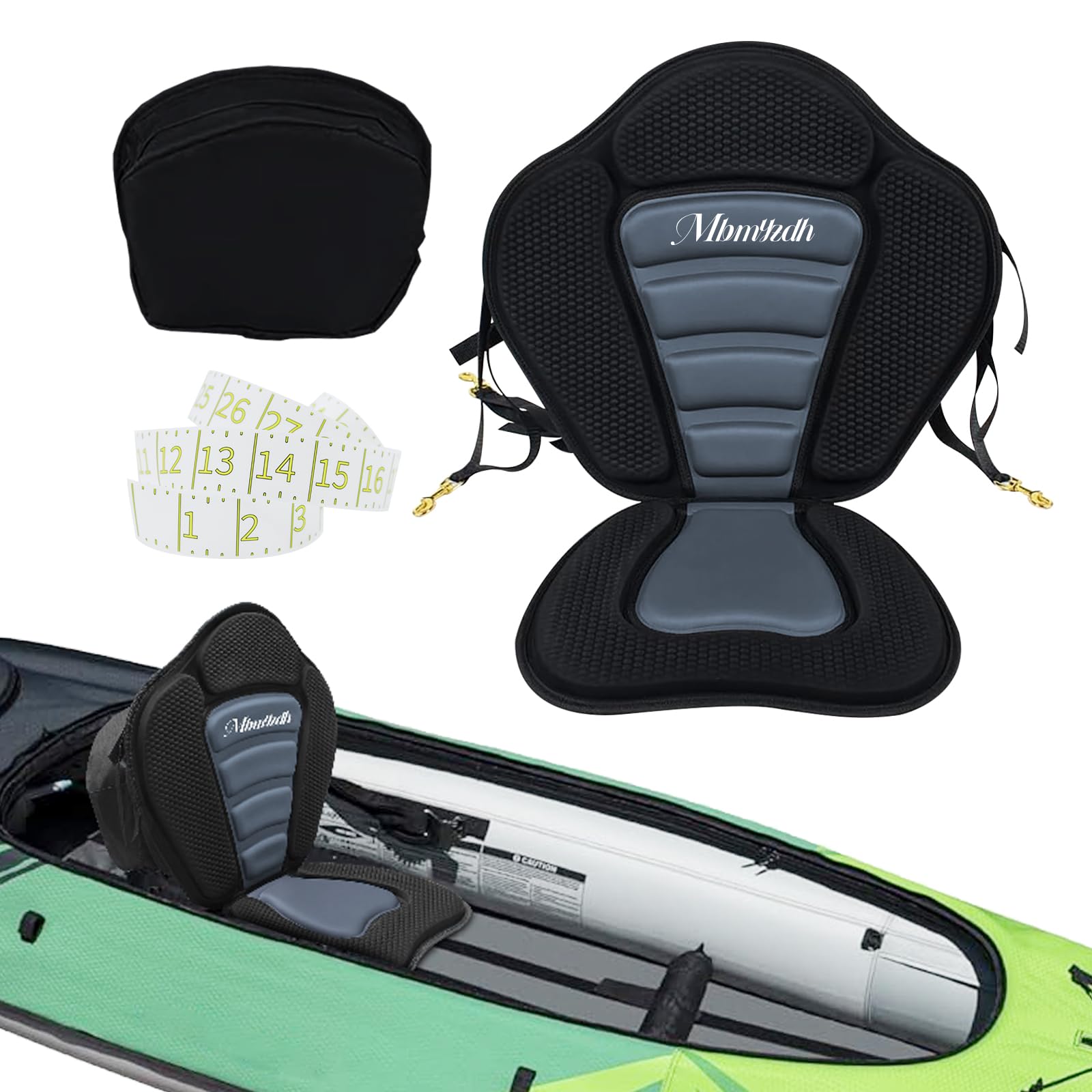 Deluxe Padded Kayak Seats - Premium Shockproof Seats with Back Support ...