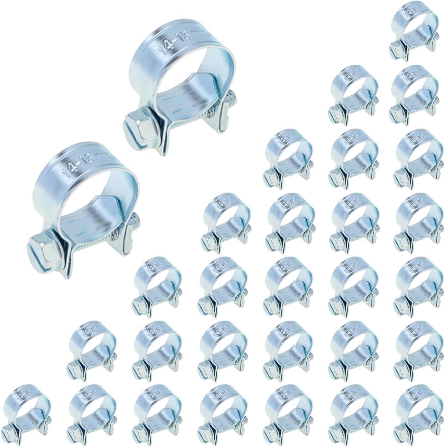30pcs 14-16mm Fuel Injection Hose Clamps, PNXKTXO 50PCS Pipe Clamp ...