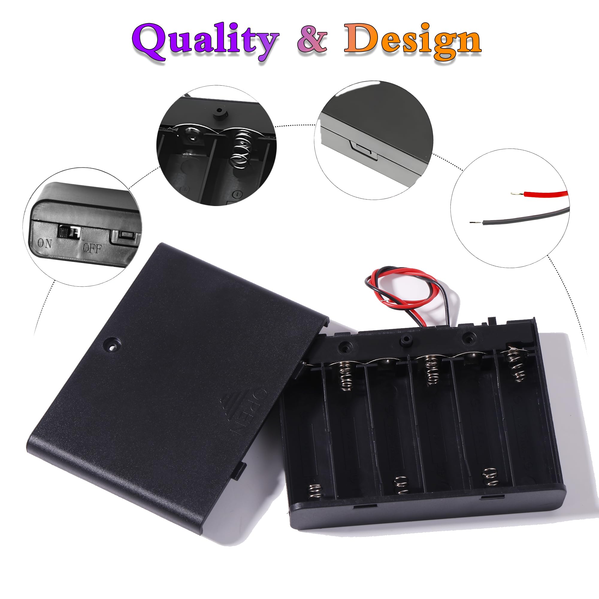 Snapklik.com : FOXTIP 6 AA Battery Storage Case9Volt Battery Holder ...