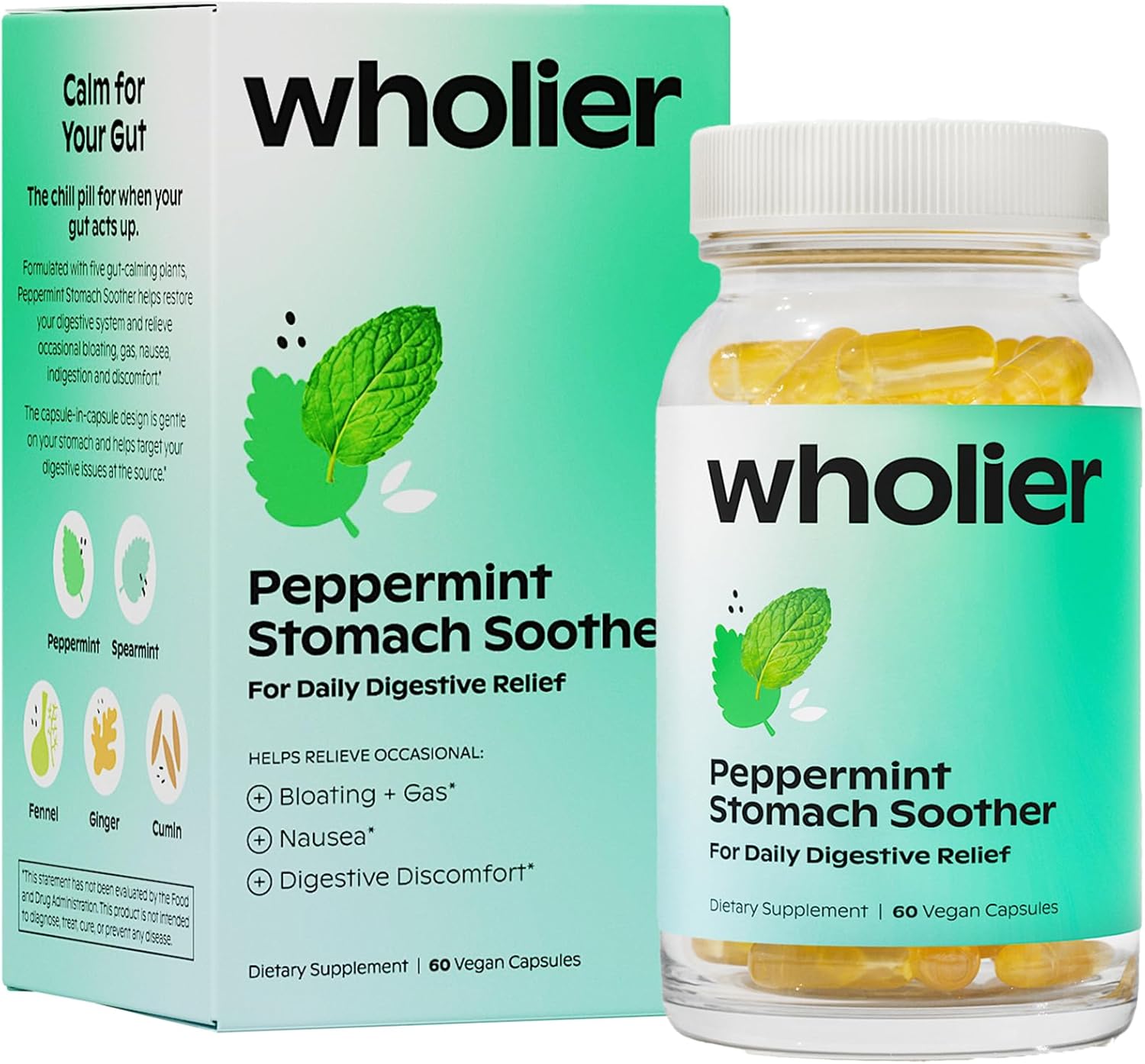 Amazon.com: wholier Peppermint Oil, Ginger Root Oil for Bloating Relief ...