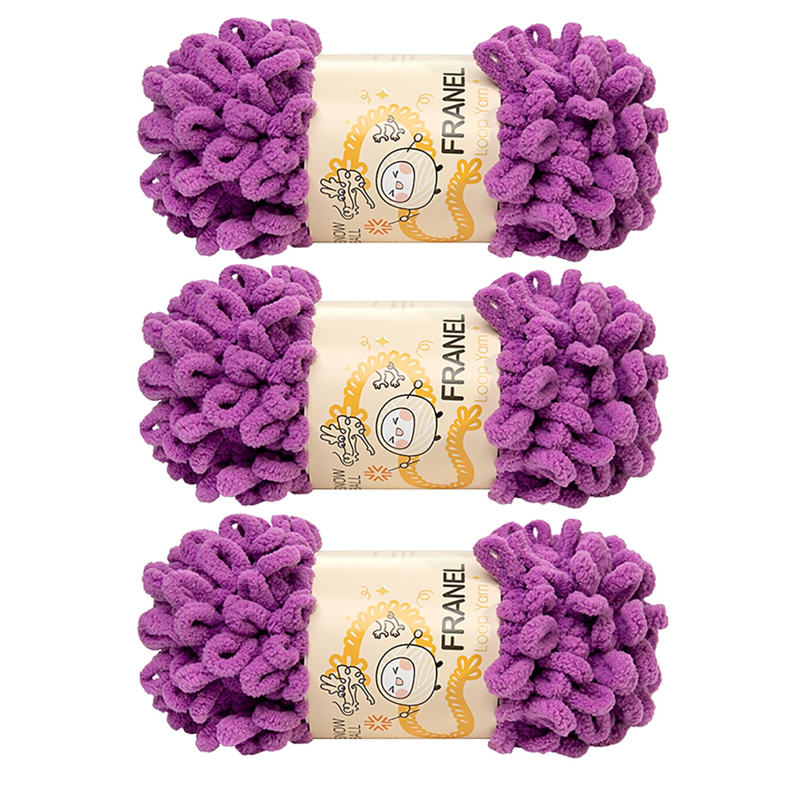 Amazon.com: Franel Loop Yarn 100% Polyester Chenille Puffy Yarn, Craft ...