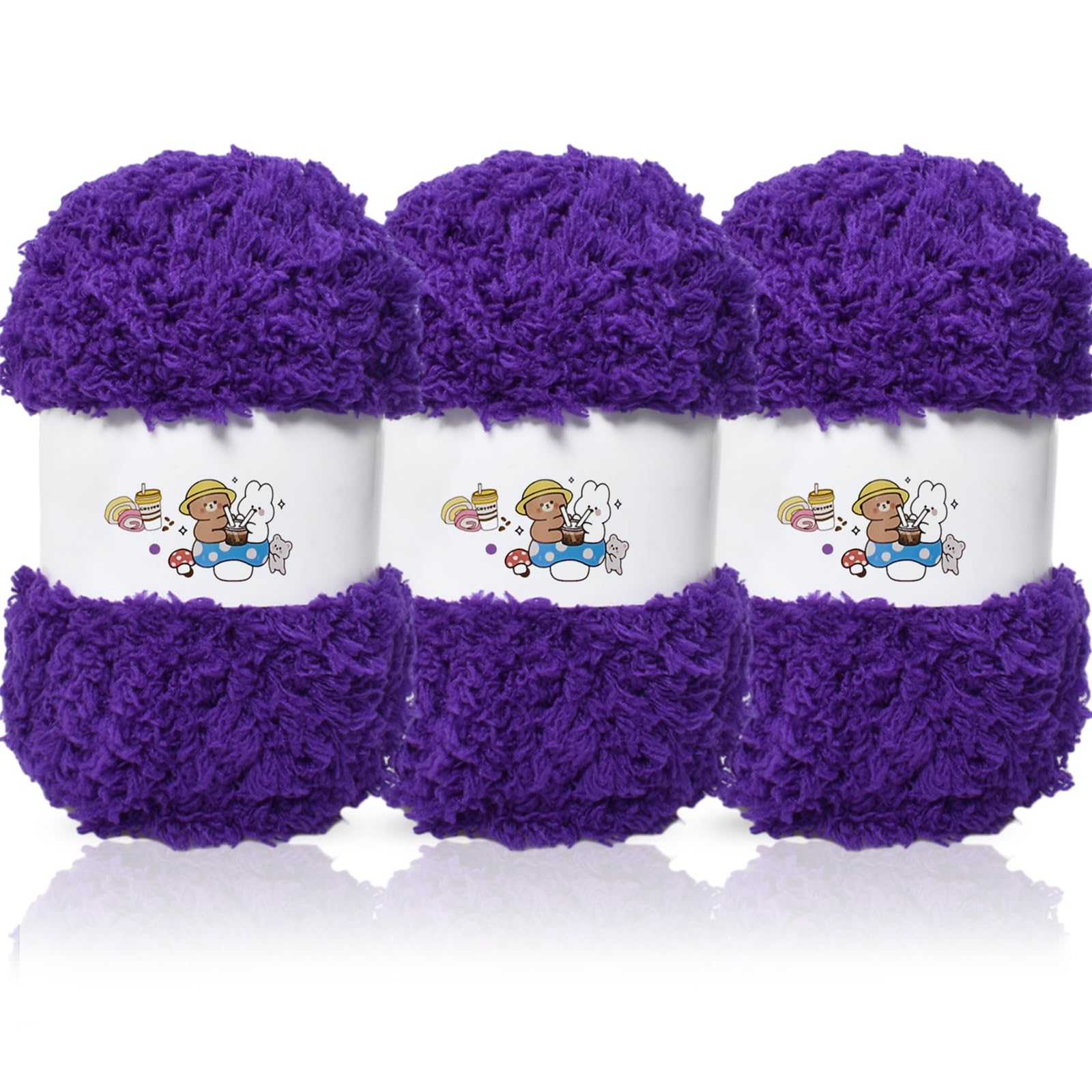 Amazon.com: 3 PCS 150g Soft Coral Velvet Yarn Chenille Yarn for ...