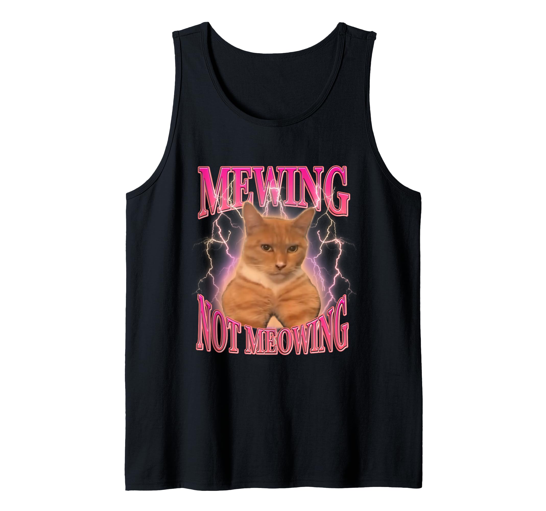 Funny Cat Meme Mewing LooksMax Meowing cat Trend Tank Top : Amazon.co ...