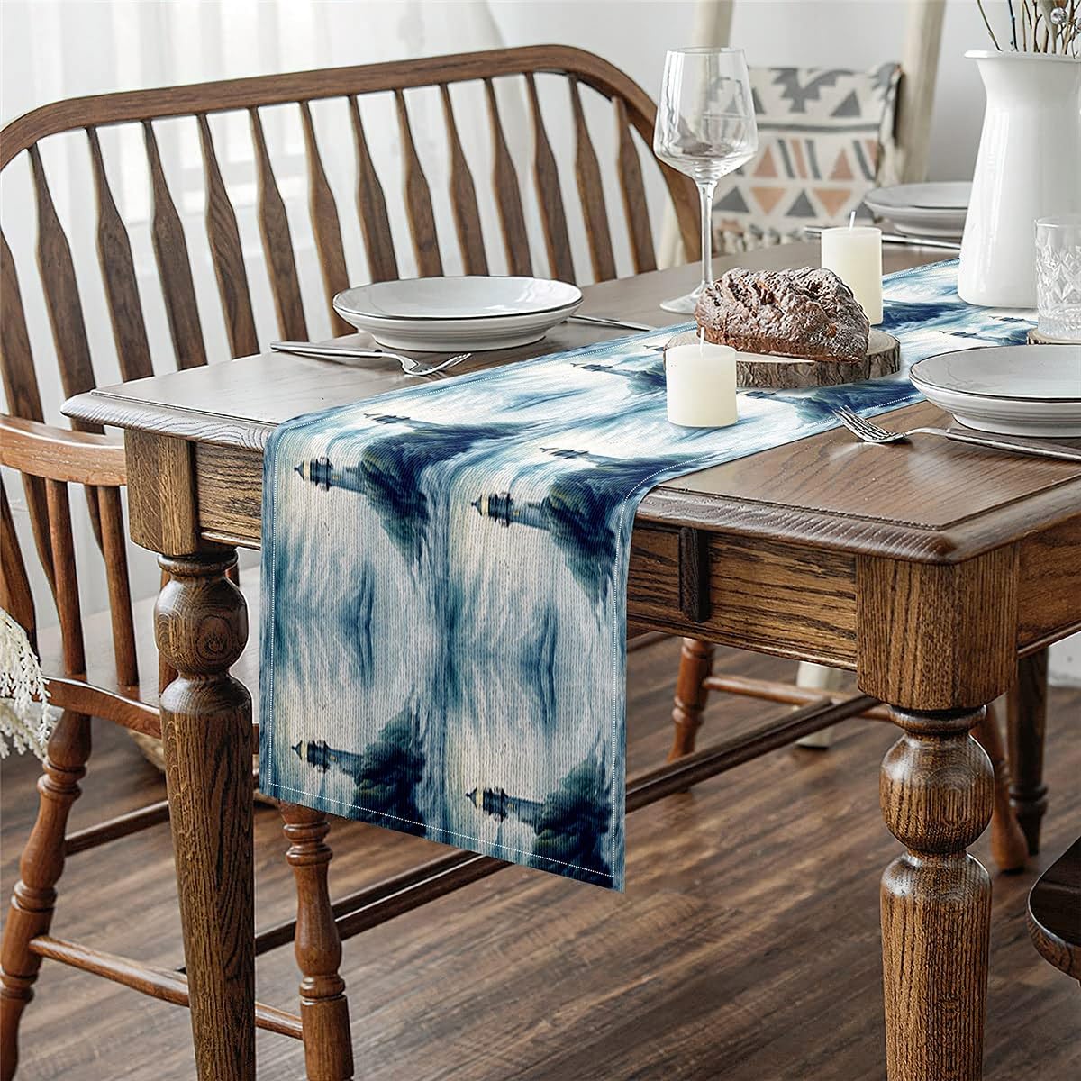 Snapklik.com : Feelyou Lighthouse Table Runner Nautical Decor For ...
