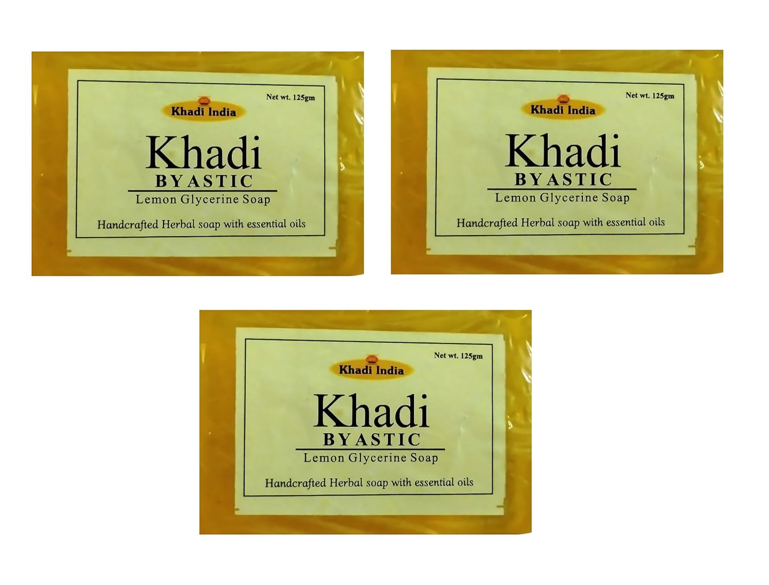 Buy Khadi India Lemon Glycerine Soap (Pack of 3x125g) 375 g | Handcrafted Herbal Soap Online at ...