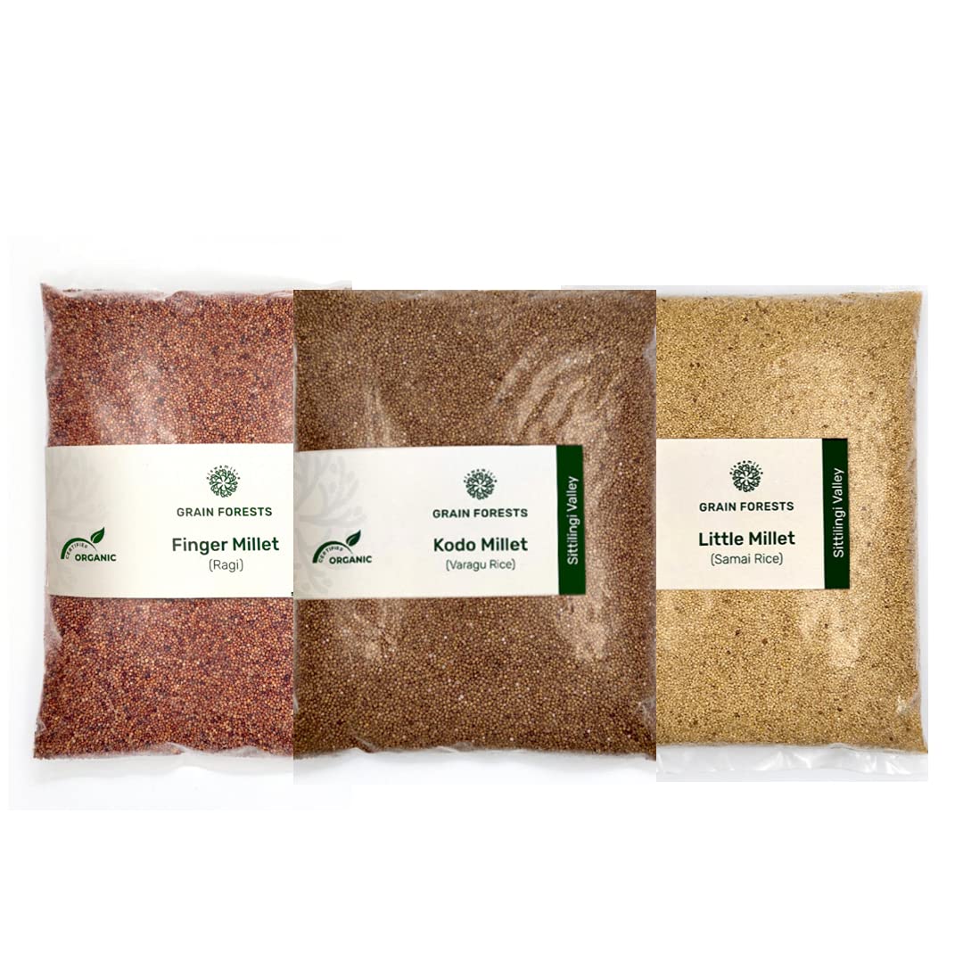 Buy Grain Forests Millets - Millet Combo Pack of 3 | Ragi Grain 500g ...