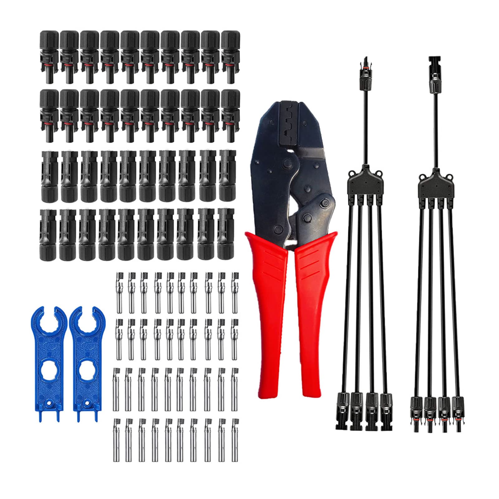 Buy Goue 20 Pairs Male/Female Solar Panel Cable Connectors wi Crimping ...