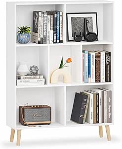 APPOLYN Cube Bookshelf, 3-Tier Floor Standing Display Cabinet Rack with ...