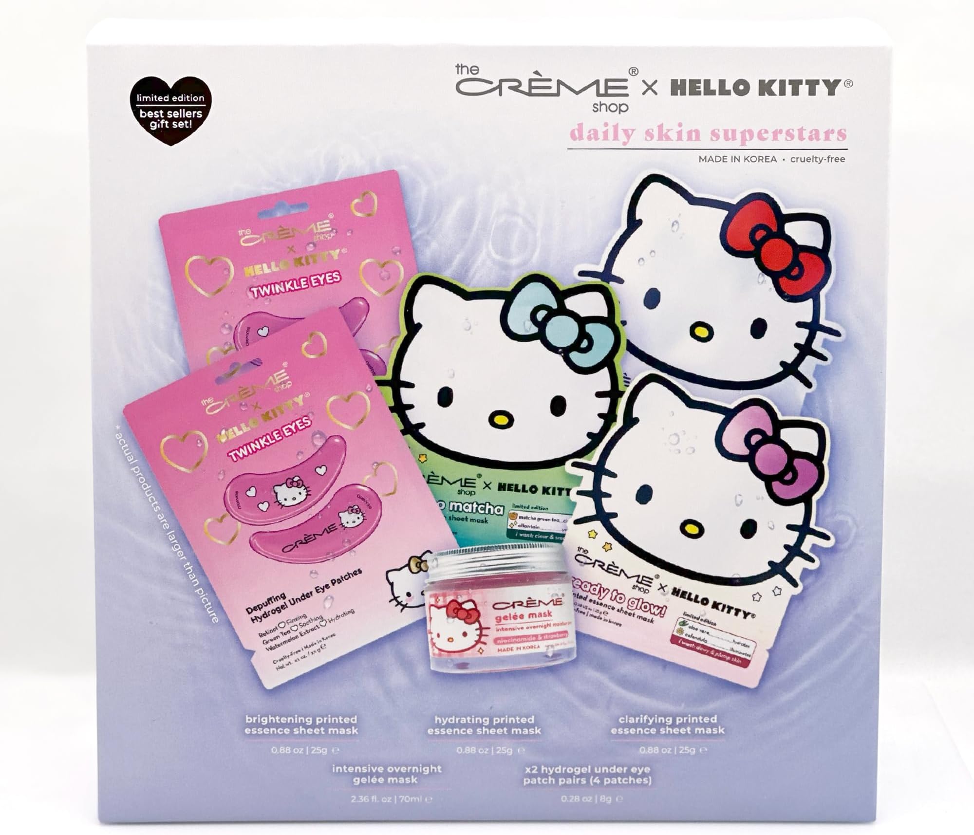 Amazon.com: The Crème Shop x Hello Kitty Daily Skinsuperstars Skincare ...