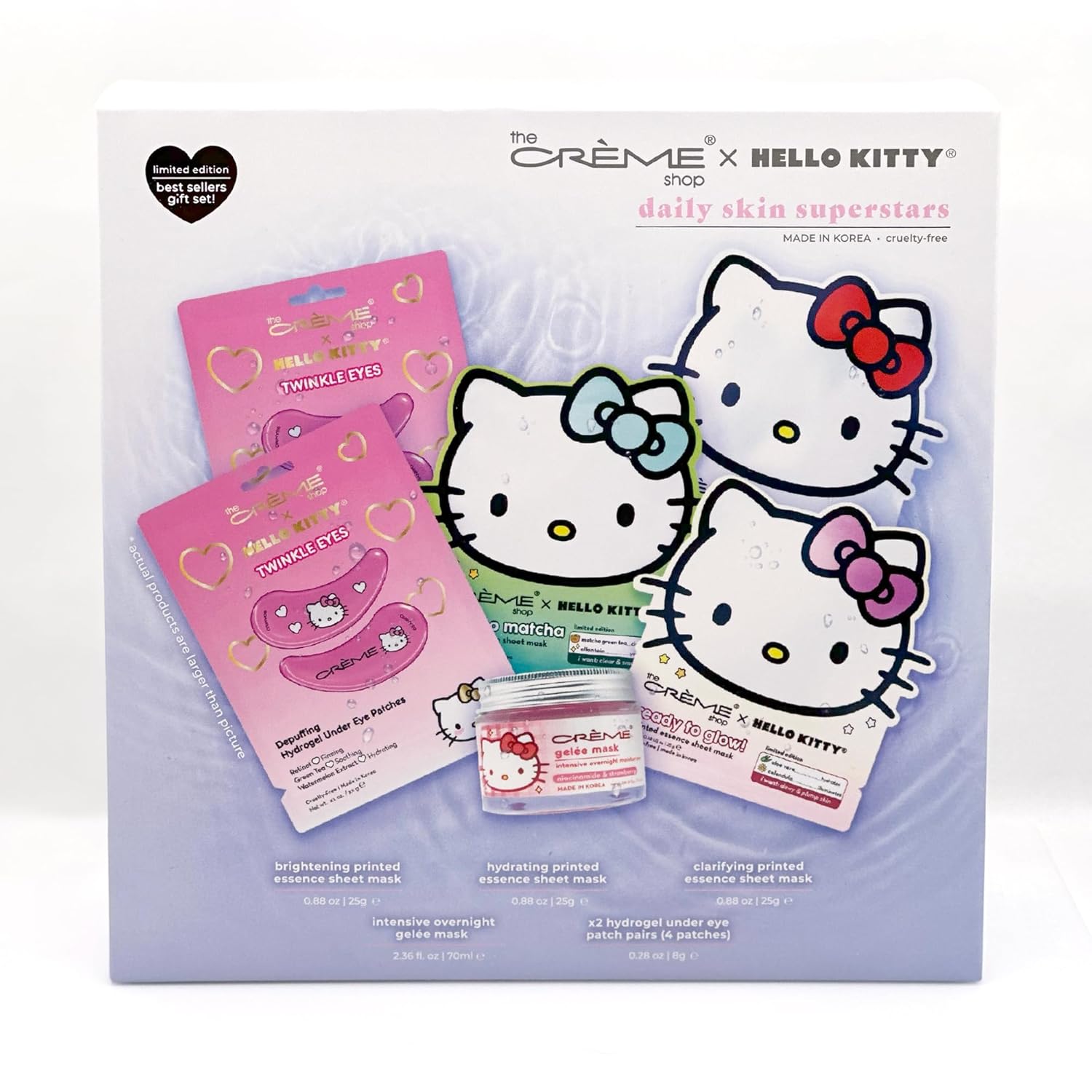 Amazon.com: The Crème Shop x Hello Kitty Daily Skinsuperstars Skincare ...