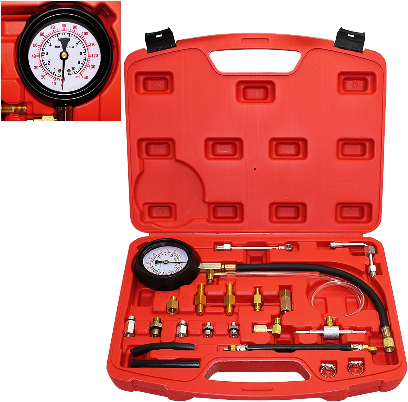 Master Fuel Injection Pressure Tester Kit with Adapters, Fuel Pressure ...