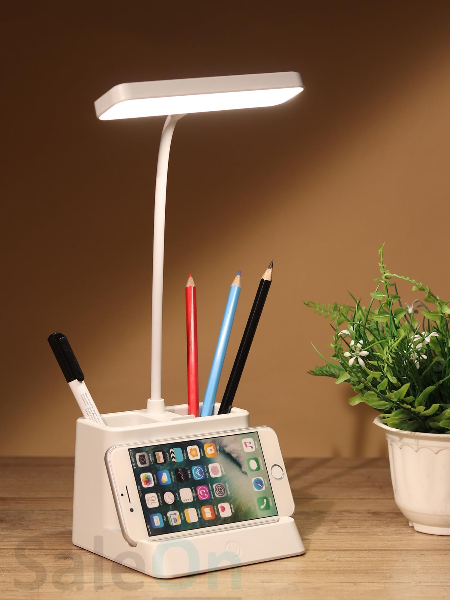 Buy MOGADGET White Color Table Lamp for Study, Dimmable Desk Lamp ...