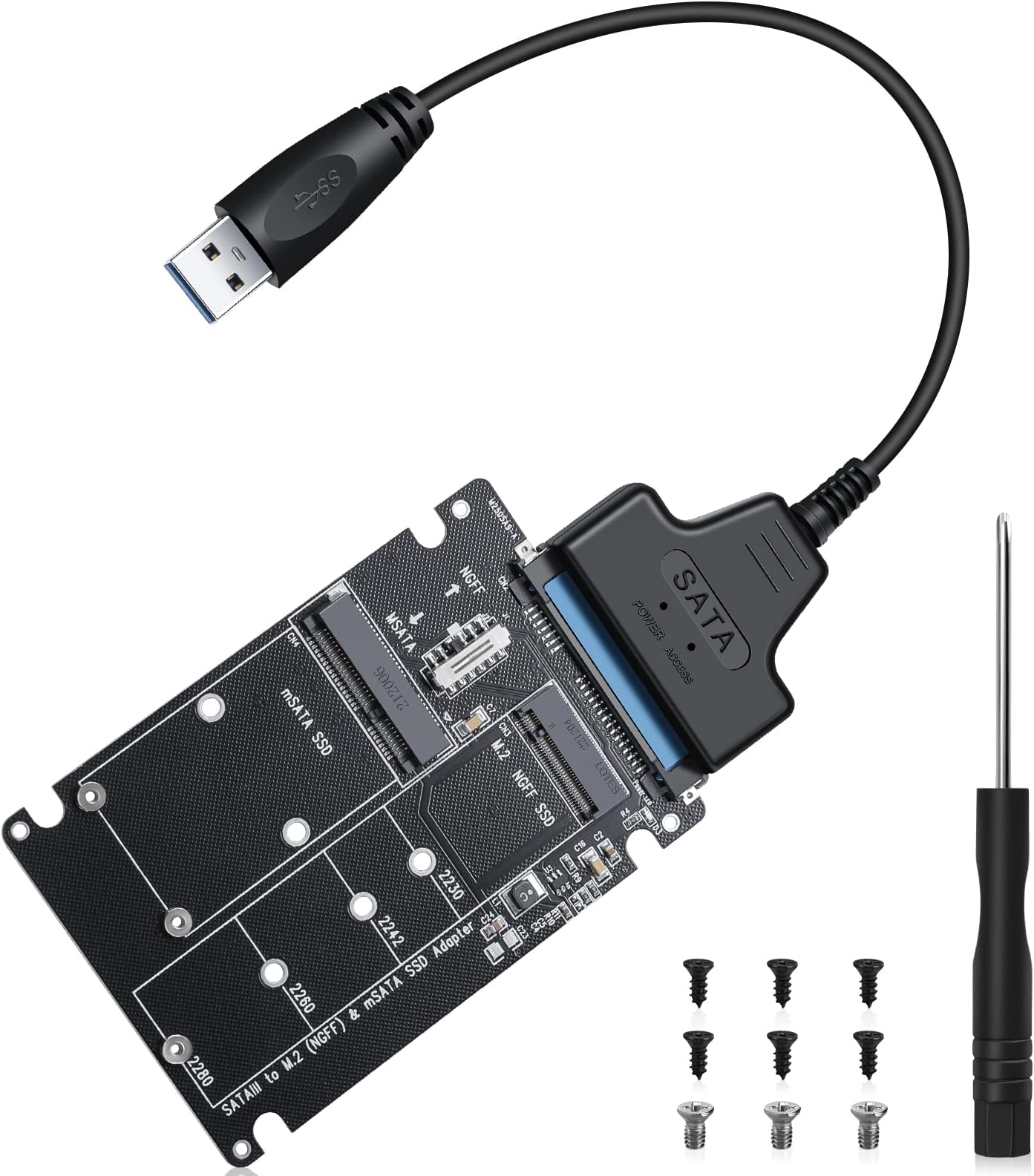 Amazon.com: Micro SATA Cables USB 3.0 mSATA SSD Adapter as USB Disk ...