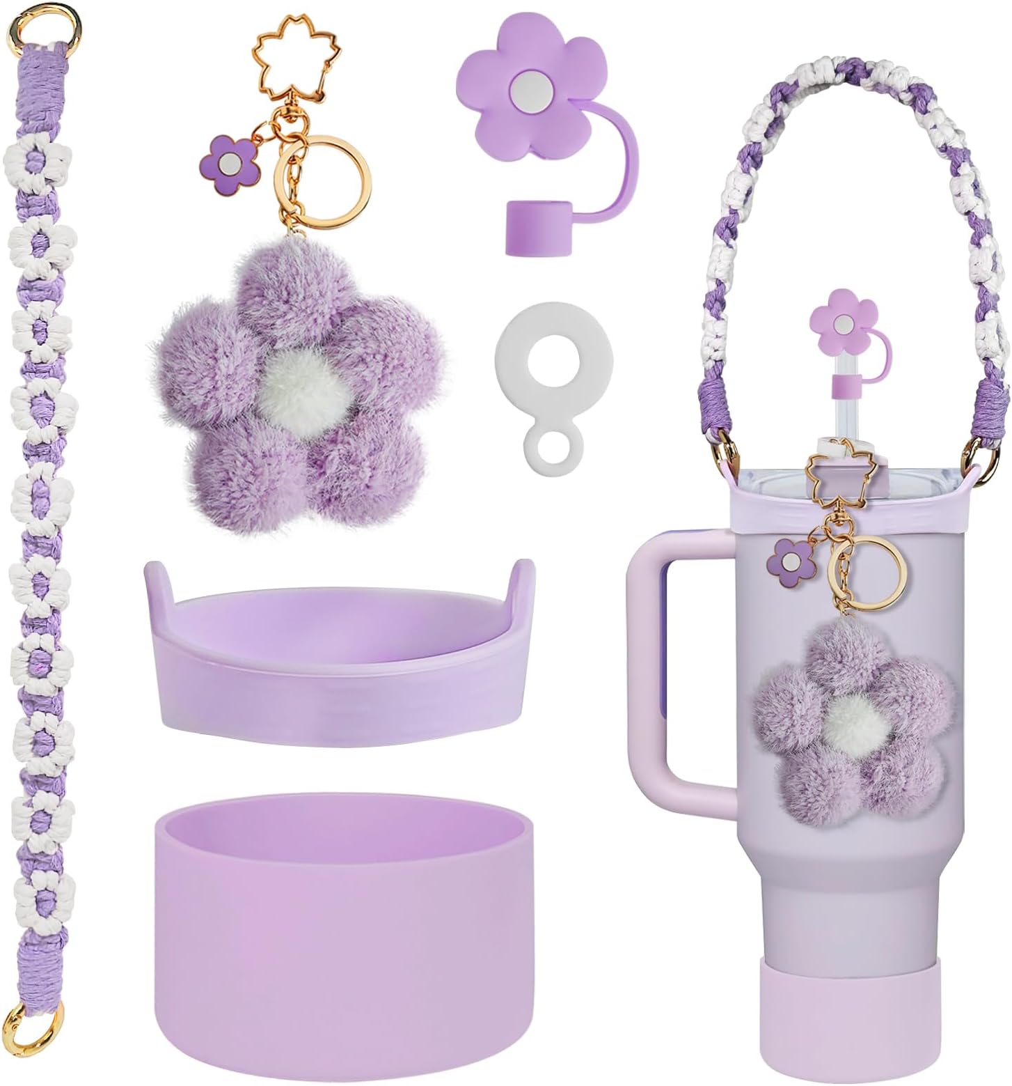 Amazon.com: BSHYT 10PCS Purple Stanley Cup Accessories Set for 40oz ...