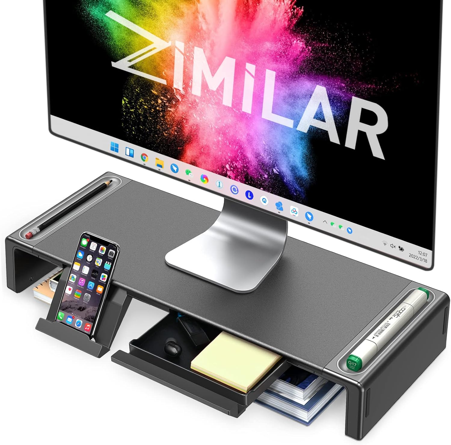 Amazon.com: Zimilar Monitor Stand, Length Adjustable Monitor Riser ...