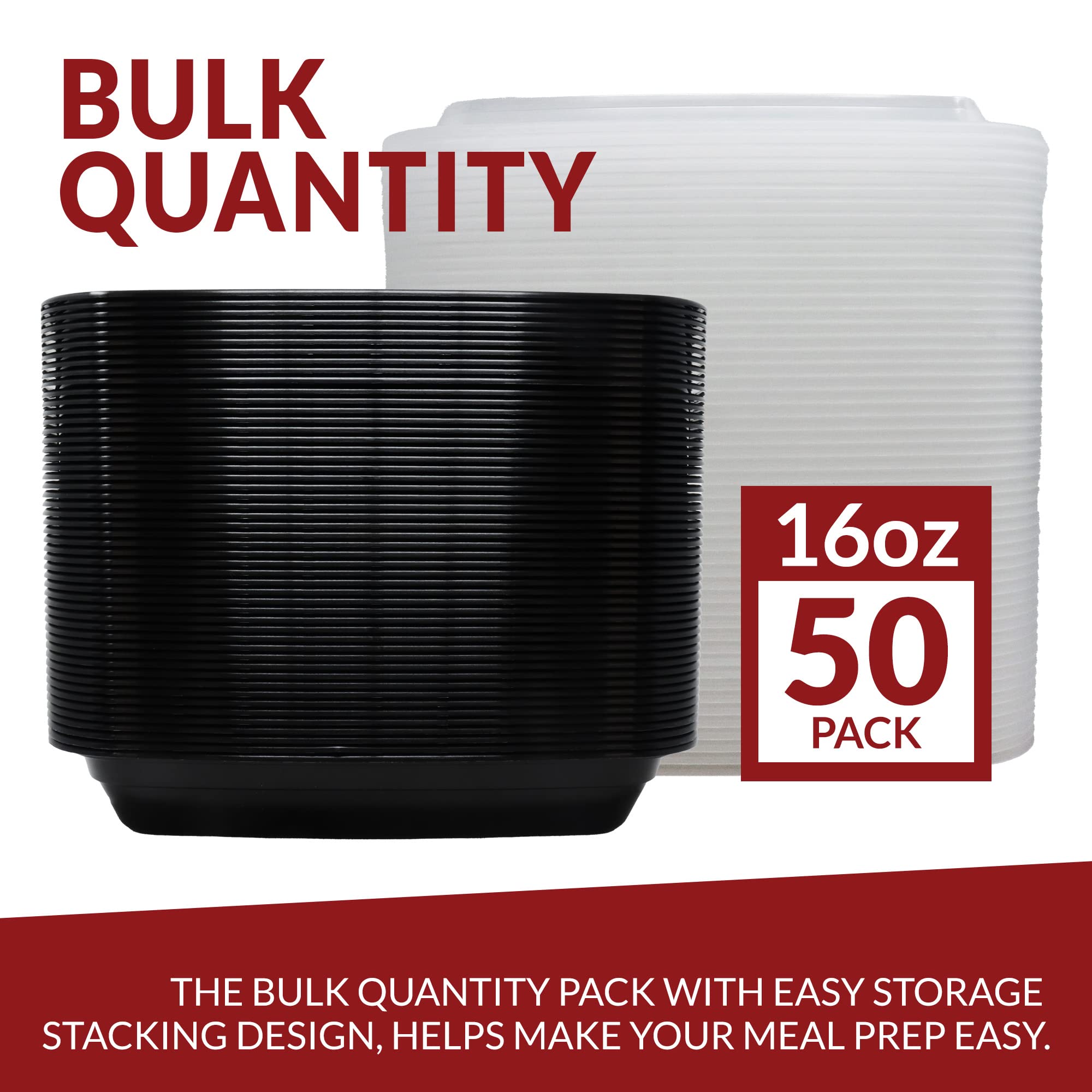 Snapklik.com : Reli Meal Prep Containers, 16 Oz 50 Pack 1 Compartment ...