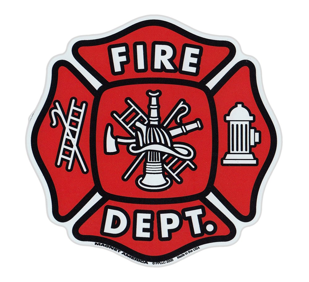 Amazon.com: Magnetic Bumper Sticker - Fire Department Shield (Maltese ...