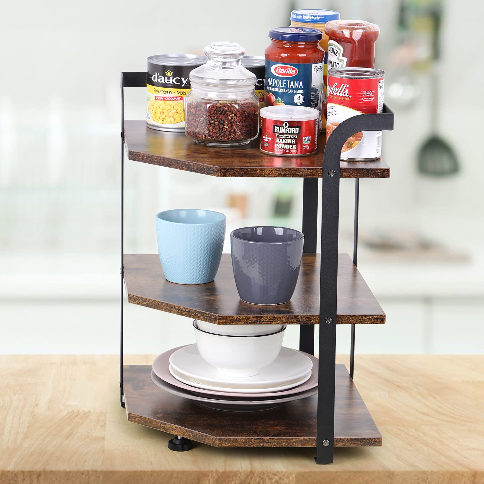 Snapklik.com : Counter Corner Shelf 3-Tier Kitchen Countertop Shelf ...