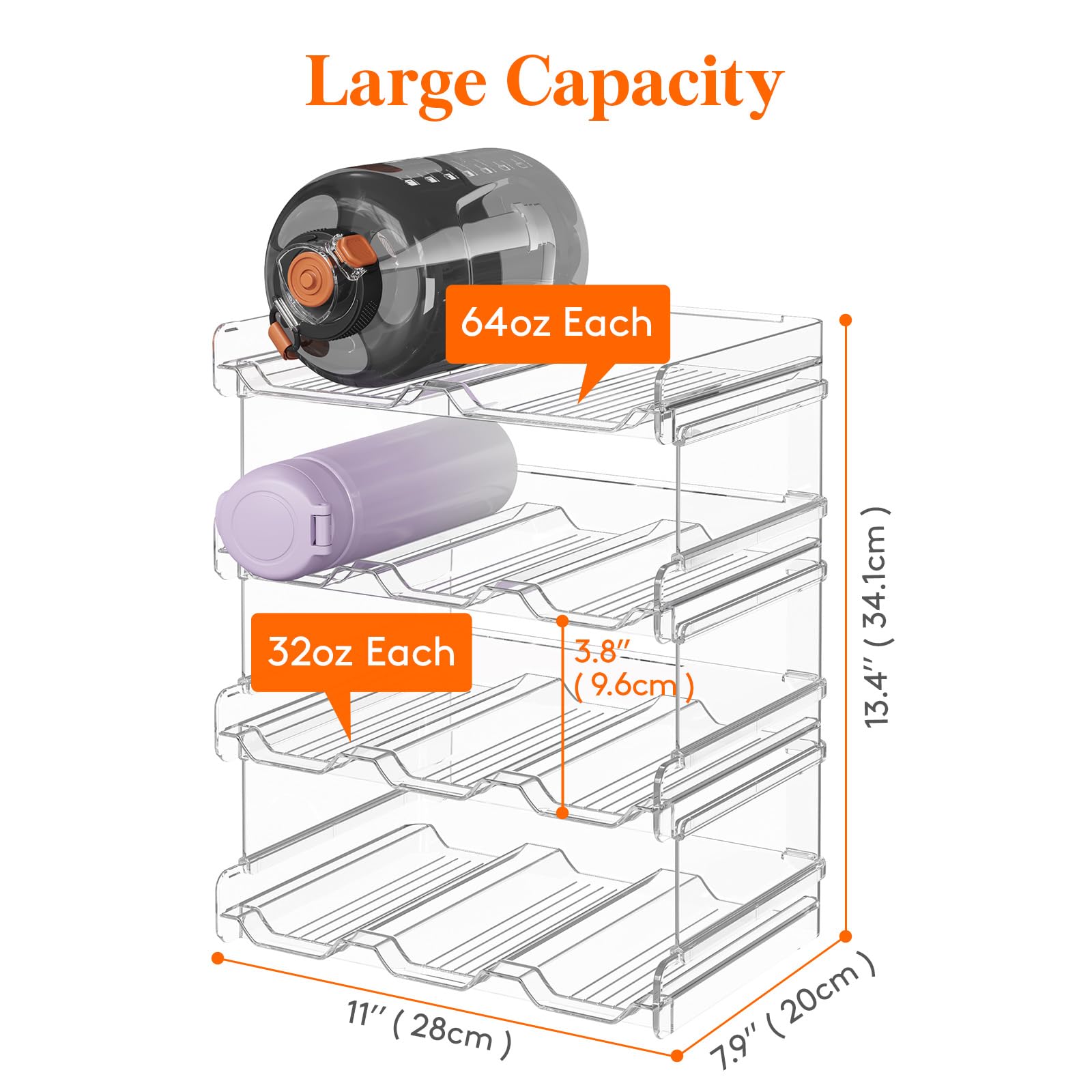 Snapklik.com : Stackable Water Bottle Organizer For Cabinet, Extra ...