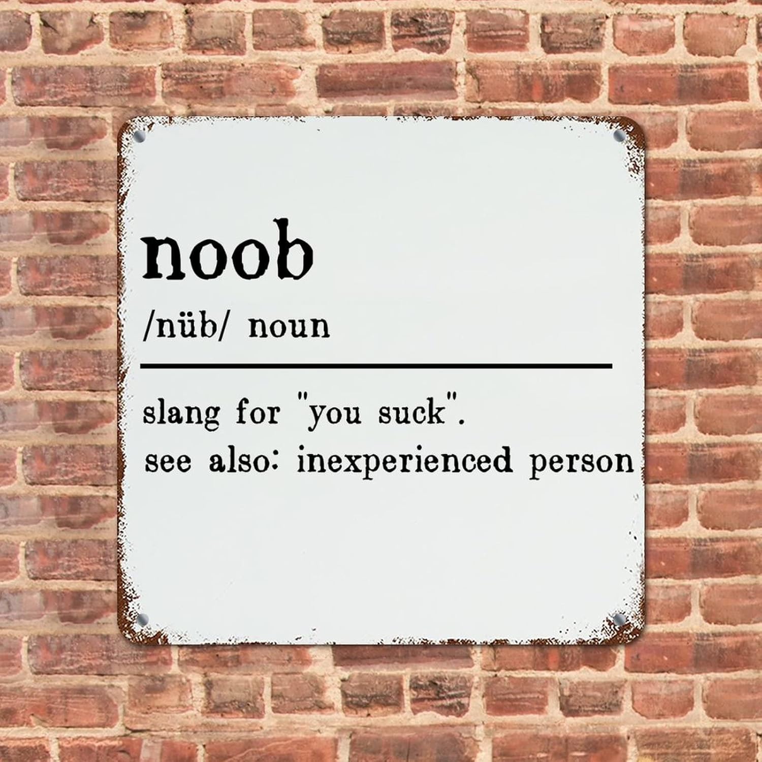 Amazon.com: Family Lettering Rustic Metal Sign Wall Art Decor Noob ...