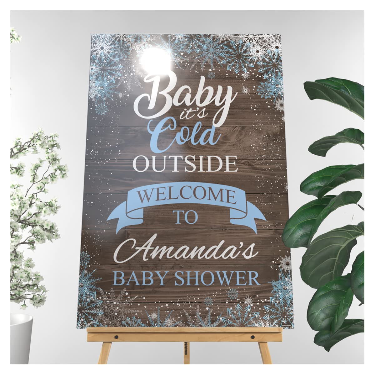 Amazon.com: Baby It’s Cold Outside Winter Baby Shower Welcome Sign ...