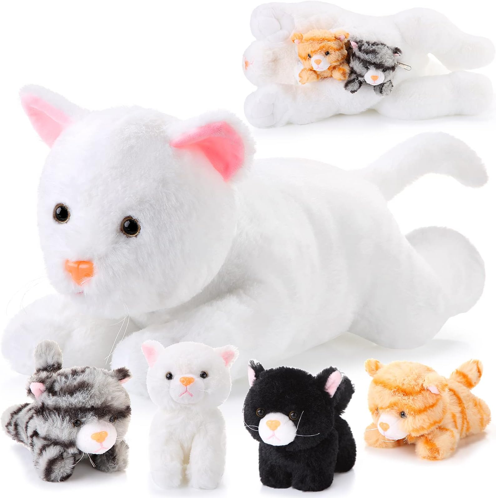 Amazon.com: Skylety 5 Pieces Cat Stuffed Animal with Babies Inside ...